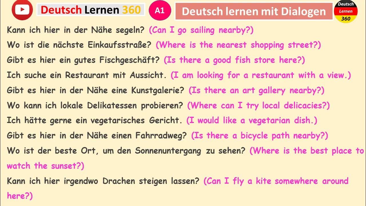 Deutsch Lernen A1 | German Phrases to Know | Basic German Conversation ...