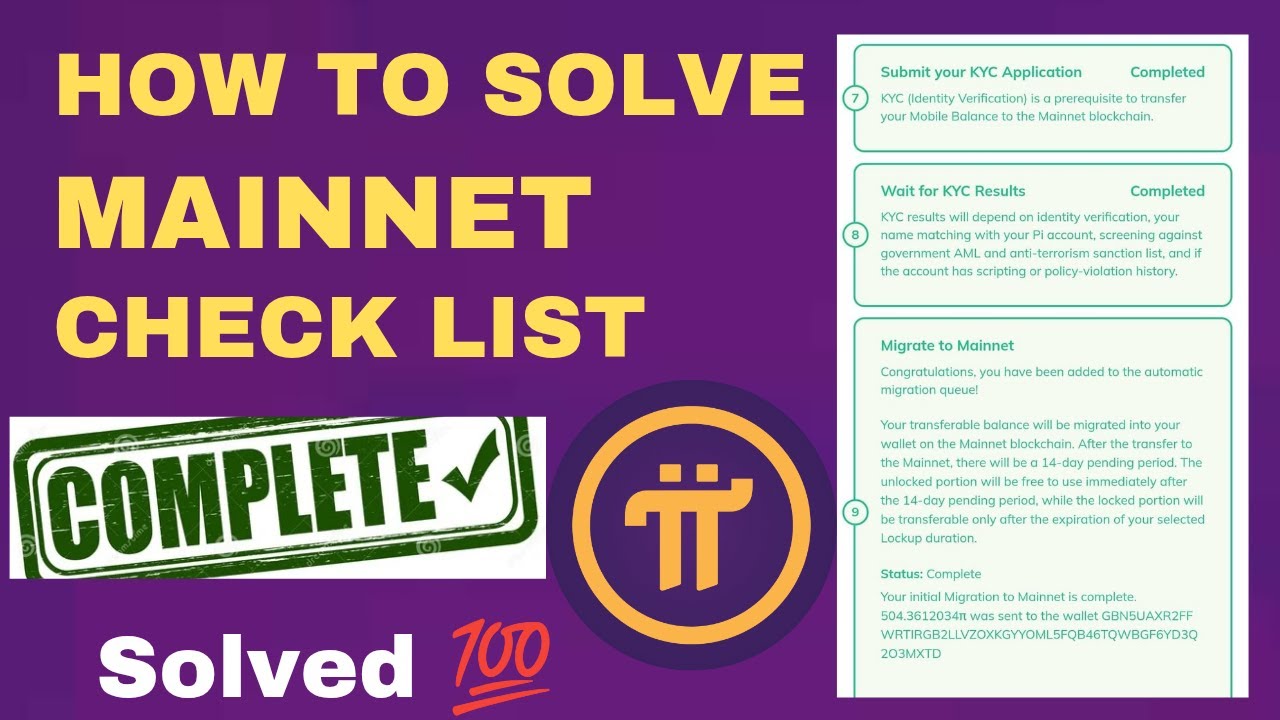 PI NETWORK MAINNET CHECKLIST | A STEP-BY-STEP GUIDE - YouTube
