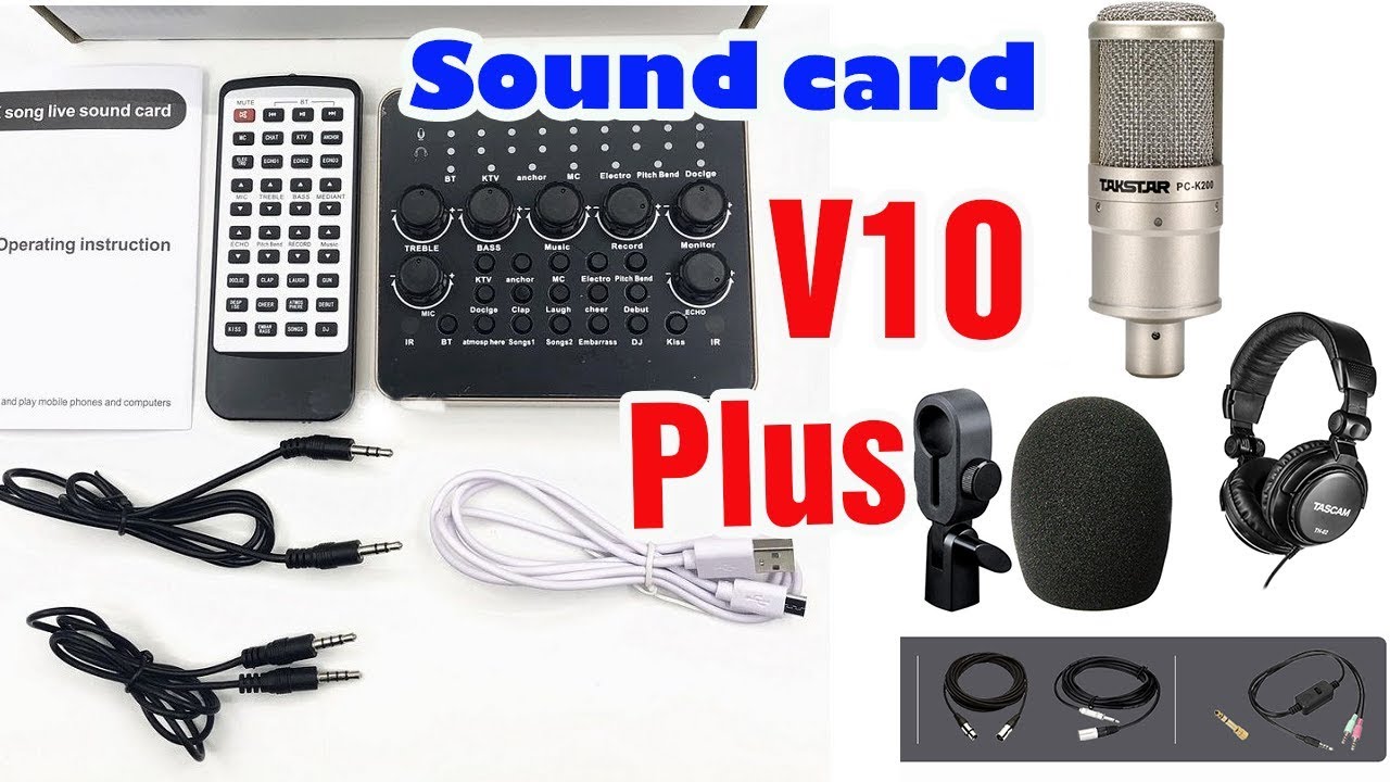 Mở Hộp Giới Thiệu và hướng dẫn sử dụng Sound card V10 Plus - YouTube
