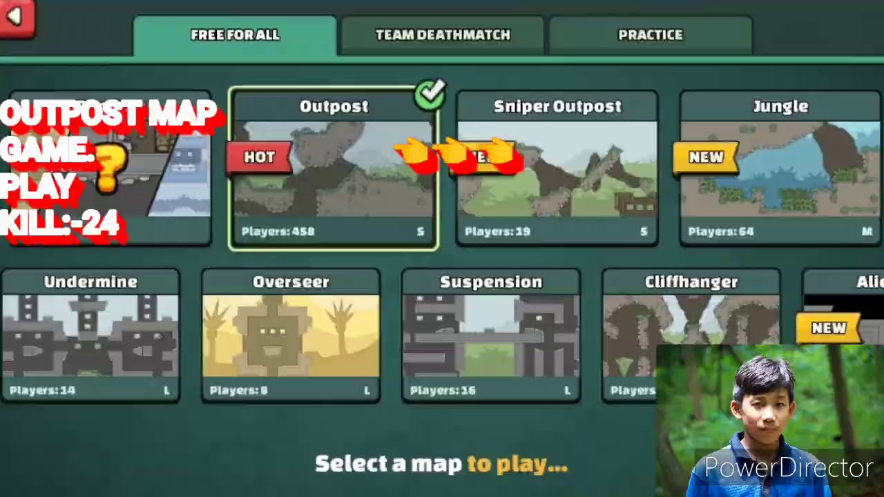 mini militia ||outpost map||game play! _::---NÒ☆B~KÌNG 1🆚️3 game play ...
