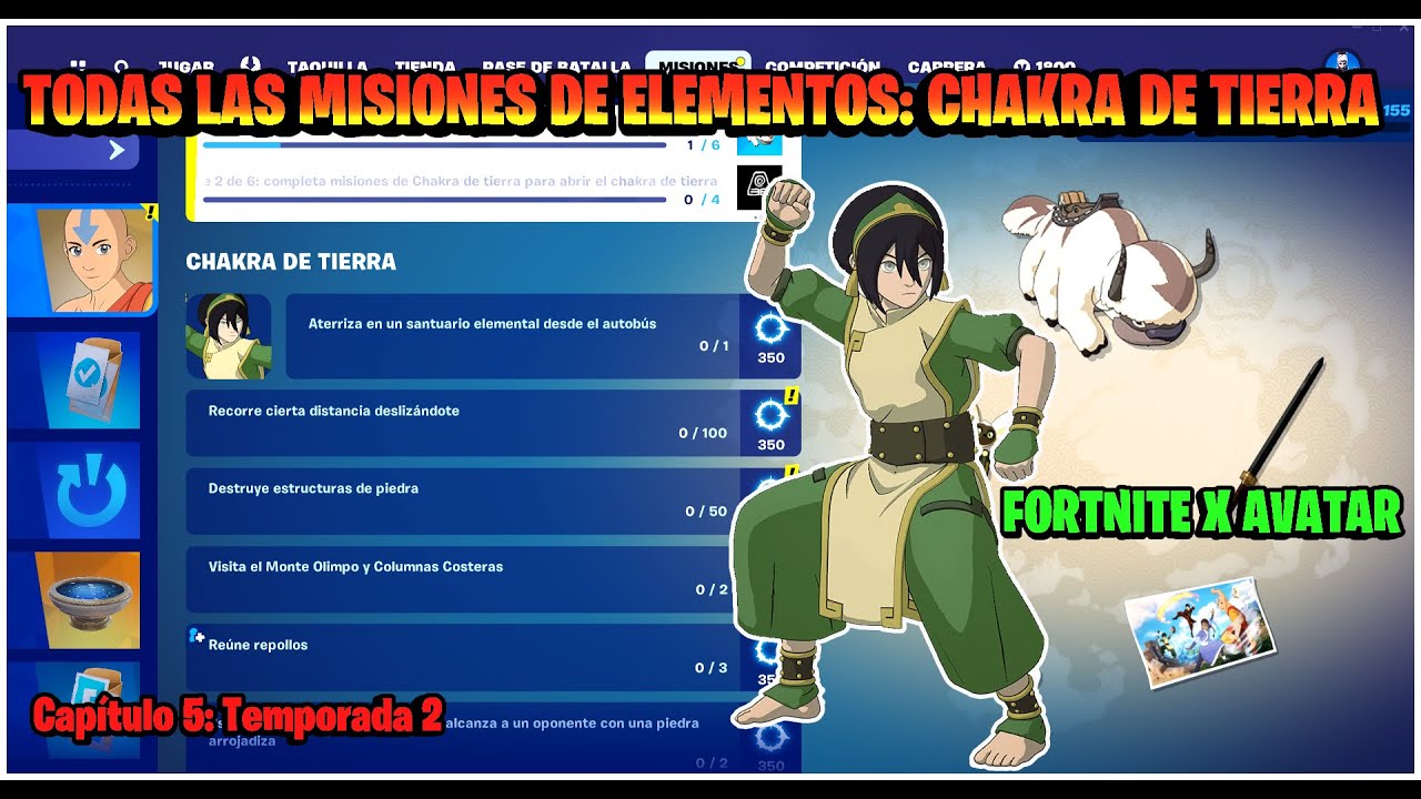 ⚔️FORTNITE X AVATAR - CÓMO COMPLETAR TODAS LAS MISIONES DE ELEMENTOS ...