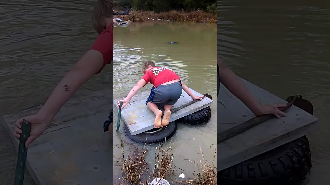 Redneck tire boat - YouTube