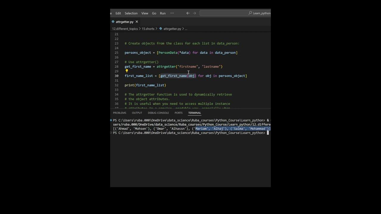 Python Tips: "attrgetter" function provides a clean and concise way to retrieve instance ...