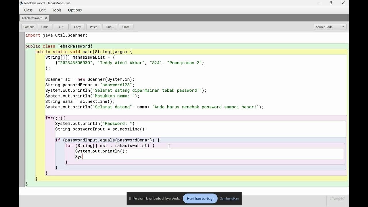 Membuat Program Input Password | Pemrograman 2 - YouTube