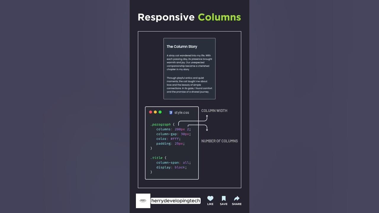 📱 Responsive Columns 2025! 💻 | Dynamic Layout with JS in 60 Seconds||#shorts #shortvideo #css3 # ...