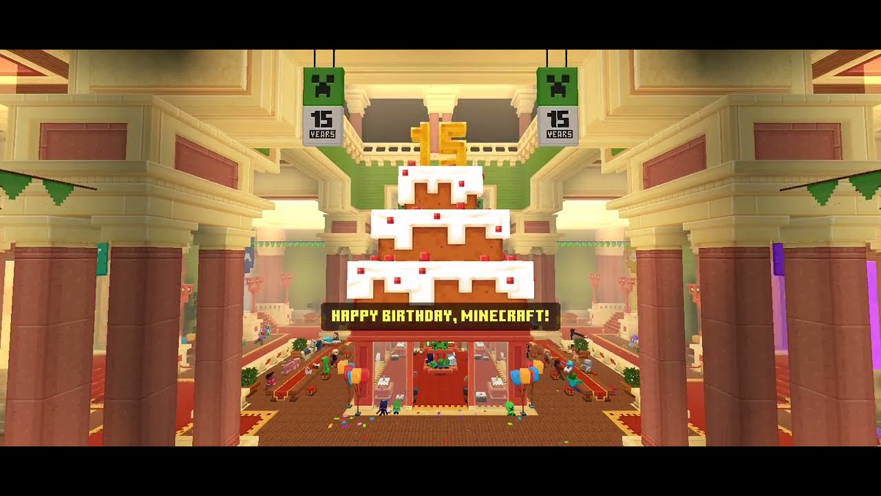 Minecraft 15th Birthday Celebration FREE map Walkthrough part-1 (no ...