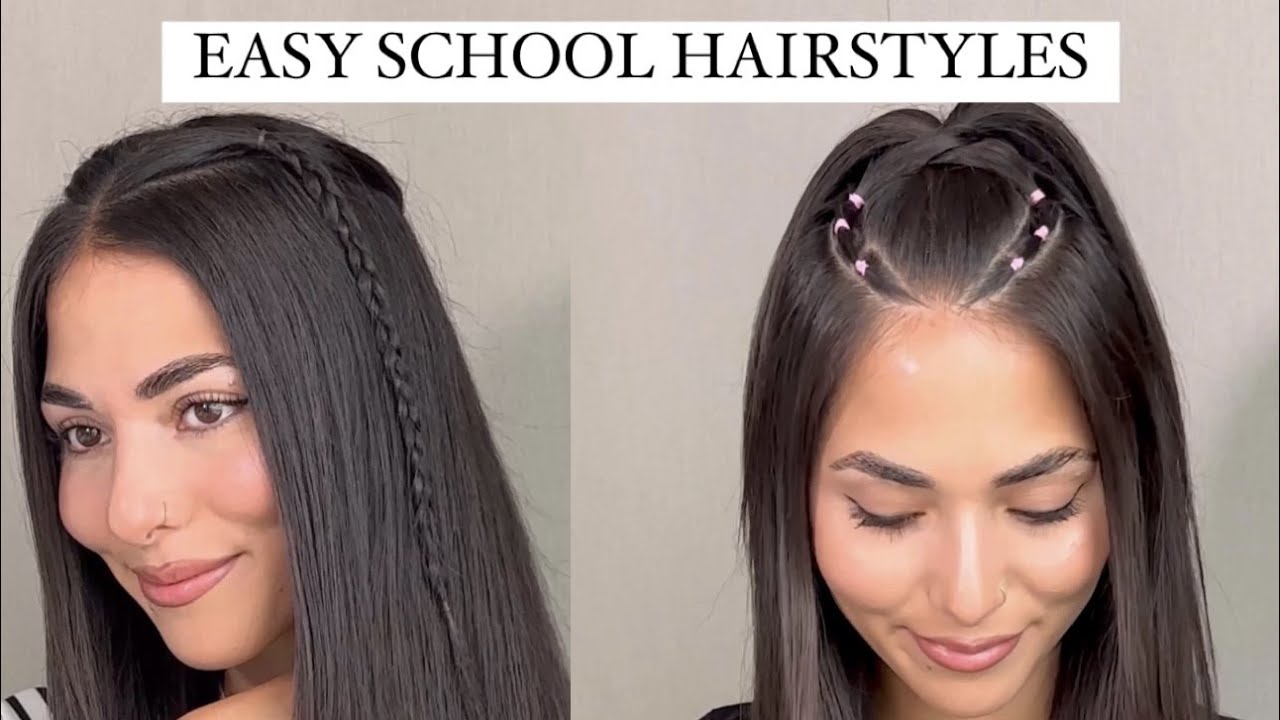 4 Easy School Hairstyles ๐ For Long Medium Length Hair Youtube