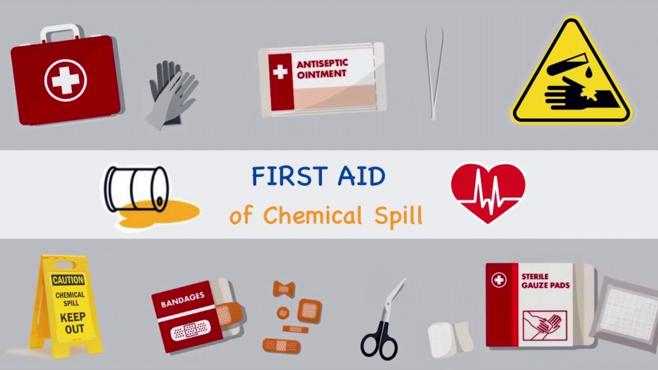 First aid of chemical spill - YouTube