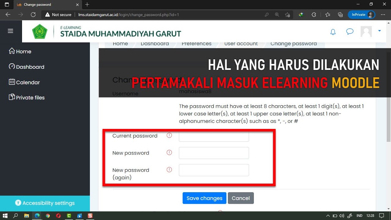 Tutorial Moodle - Cara Login Pertama Kali eLearning Moodle - YouTube