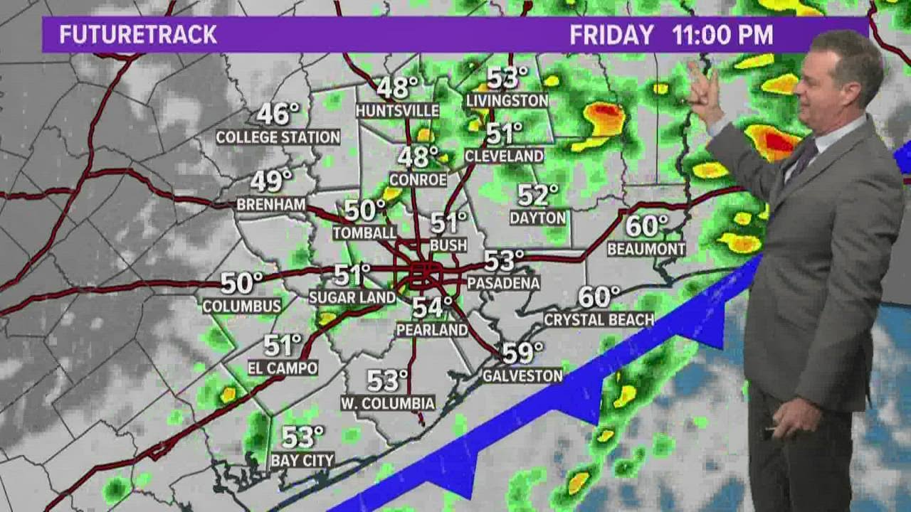 Houston forecast: Cold front heading our way - YouTube