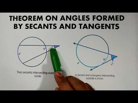 Theorems on Angles Formed by the Secants and Tangents of a Circle ...