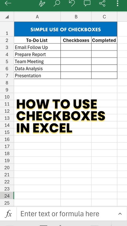 How to use Checkboxes in excel | Excel me checkboxes ka use kaise karein #ytshorts # ...
