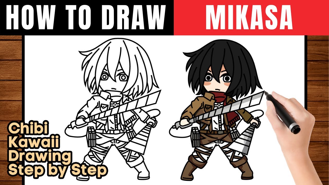 How To Draw Mikasa Ackerman | Drawing Chibi Mikasa - Step by Step - YouTube