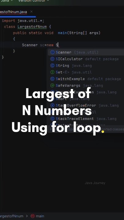 Largest of N numbers using for loop in Java #largestnumber #forloop #loopsinjava #java - YouTube