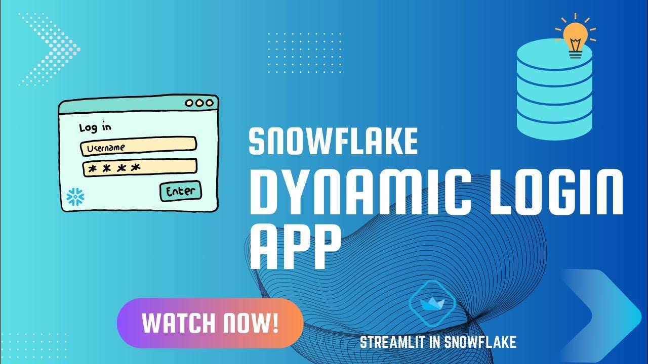 Snowflake Native Streamlit App Demo | Login Page - YouTube