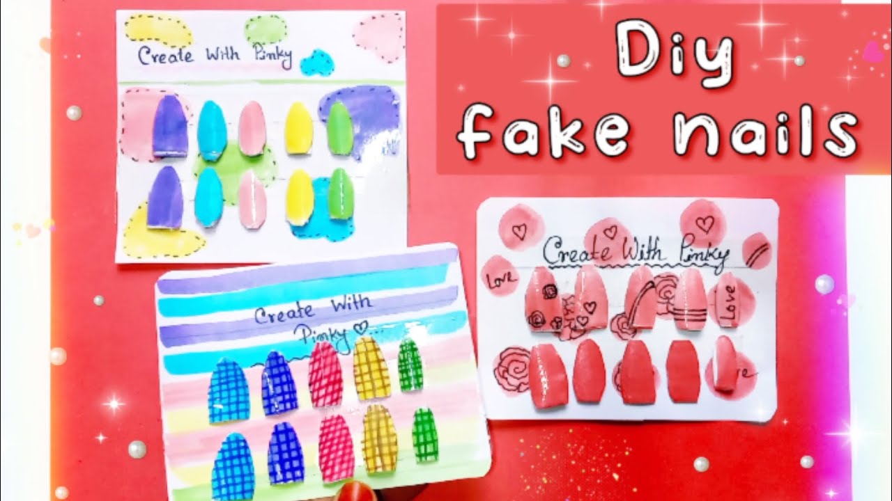 How to make fake nail easily at home #papercraft #createwithpinky - YouTube