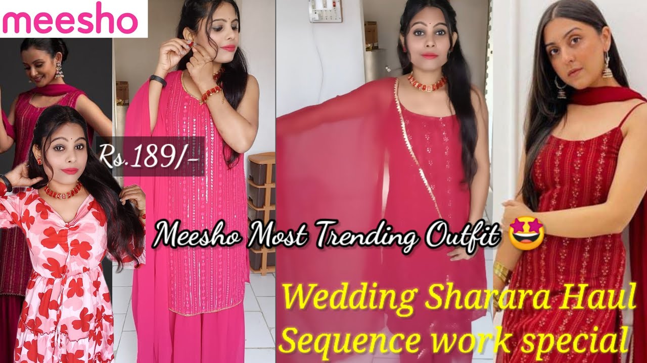 Wedding Special Sharara Set Haul | Meesho Most Trending Sharara Set Rs ...