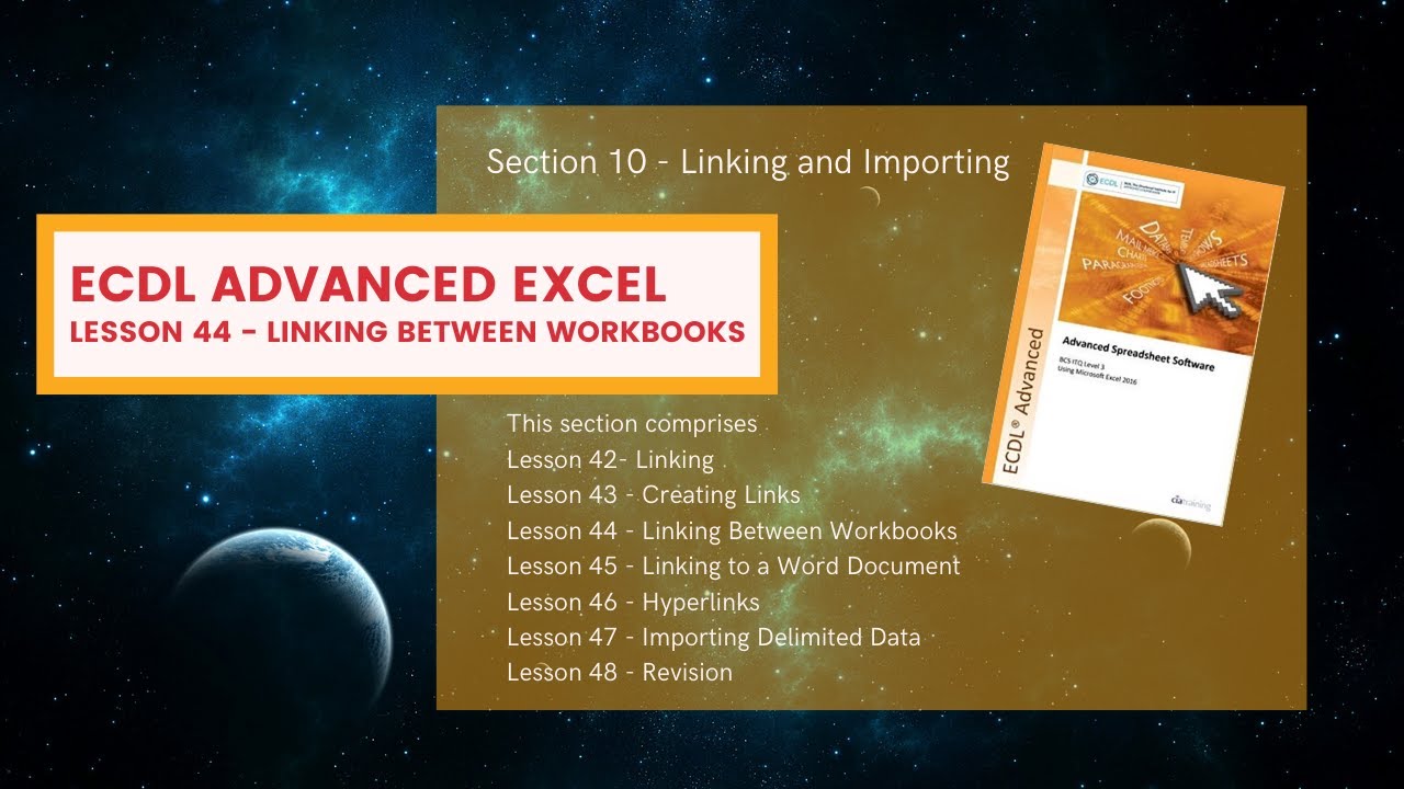 ECDL Advanced Excel Lesson 44 Linking Between Workbooks YouTube ECDL Advanced Excel Lesson 44 Linking Between Workbooks YouTube