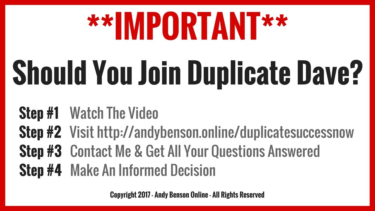 Duplicate Dave - Should You Join The Duplicate Dave Program? - YouTube