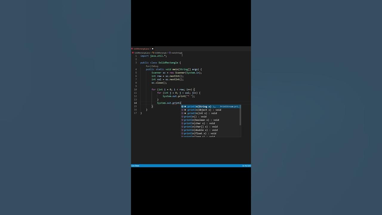 Solid Rectangle Star Pattern | Java Programming | Python Guy#shorts - YouTube