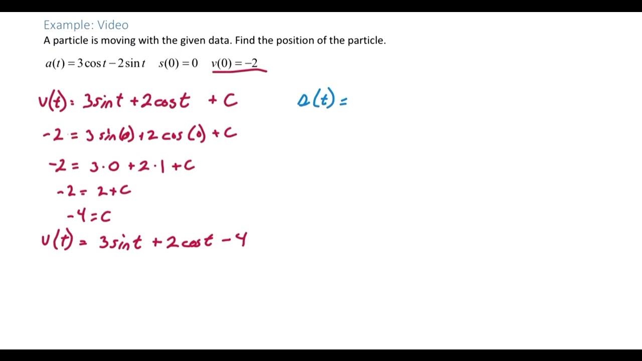 Find the position function given acceleration - YouTube