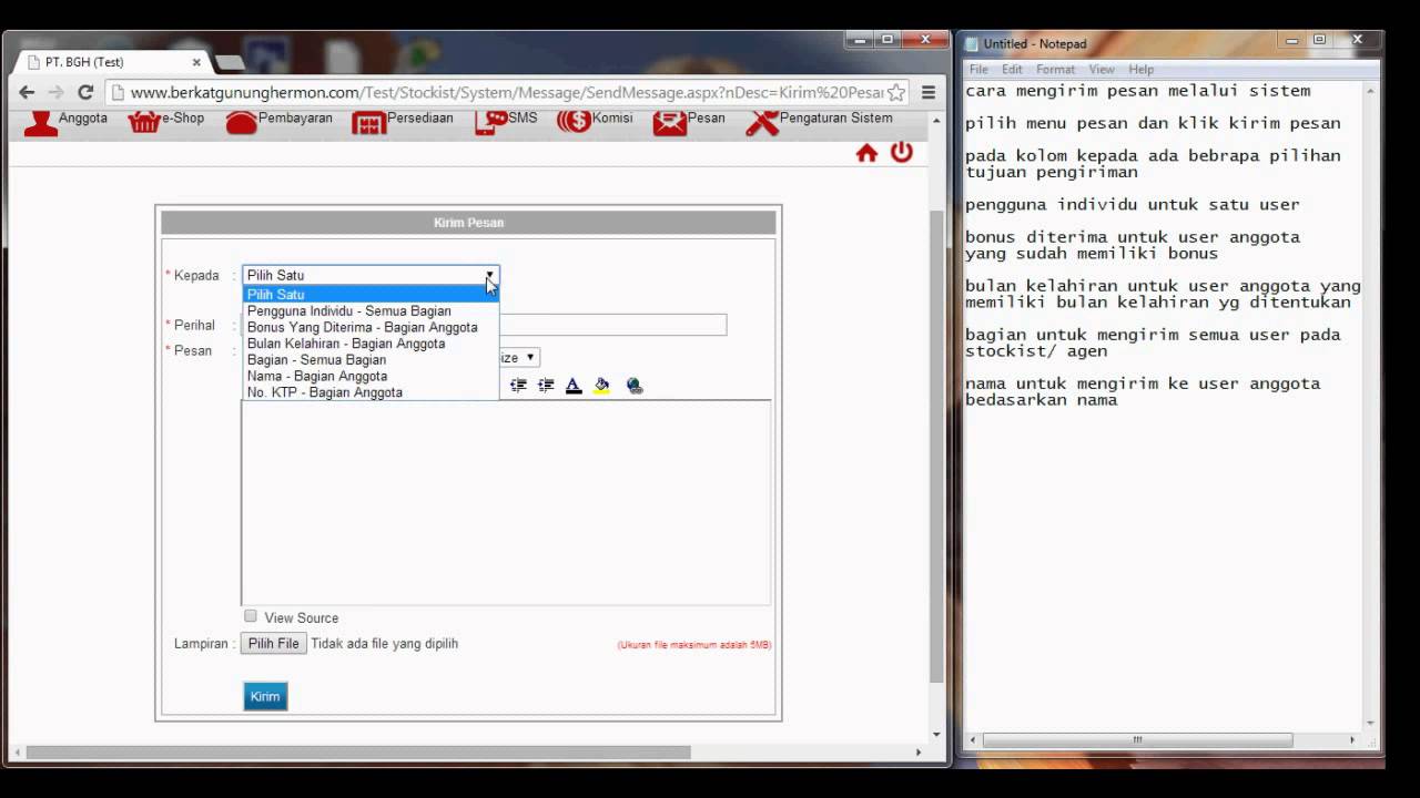 Mengirim Pesan atau Email dari Sistem - YouTube