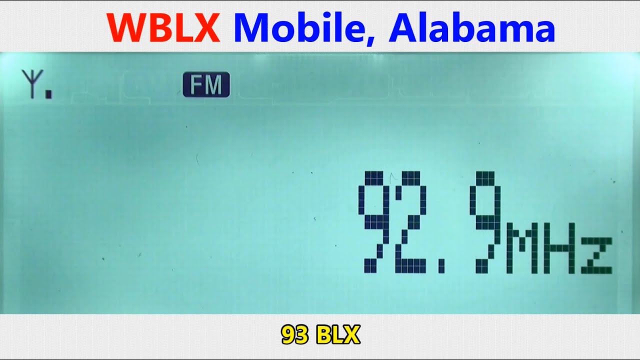 92.9 WBLX - Mobile, Alabama captada en Zapopan (oeste), México - YouTube