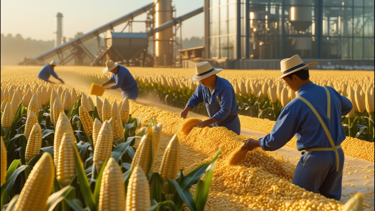 Food Industry - Corn Harvesting and Corn Flakes Production - YouTube