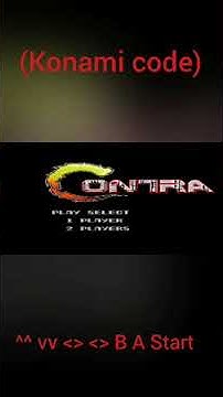 Cheat code for Contra!(Konami Code) - YouTube