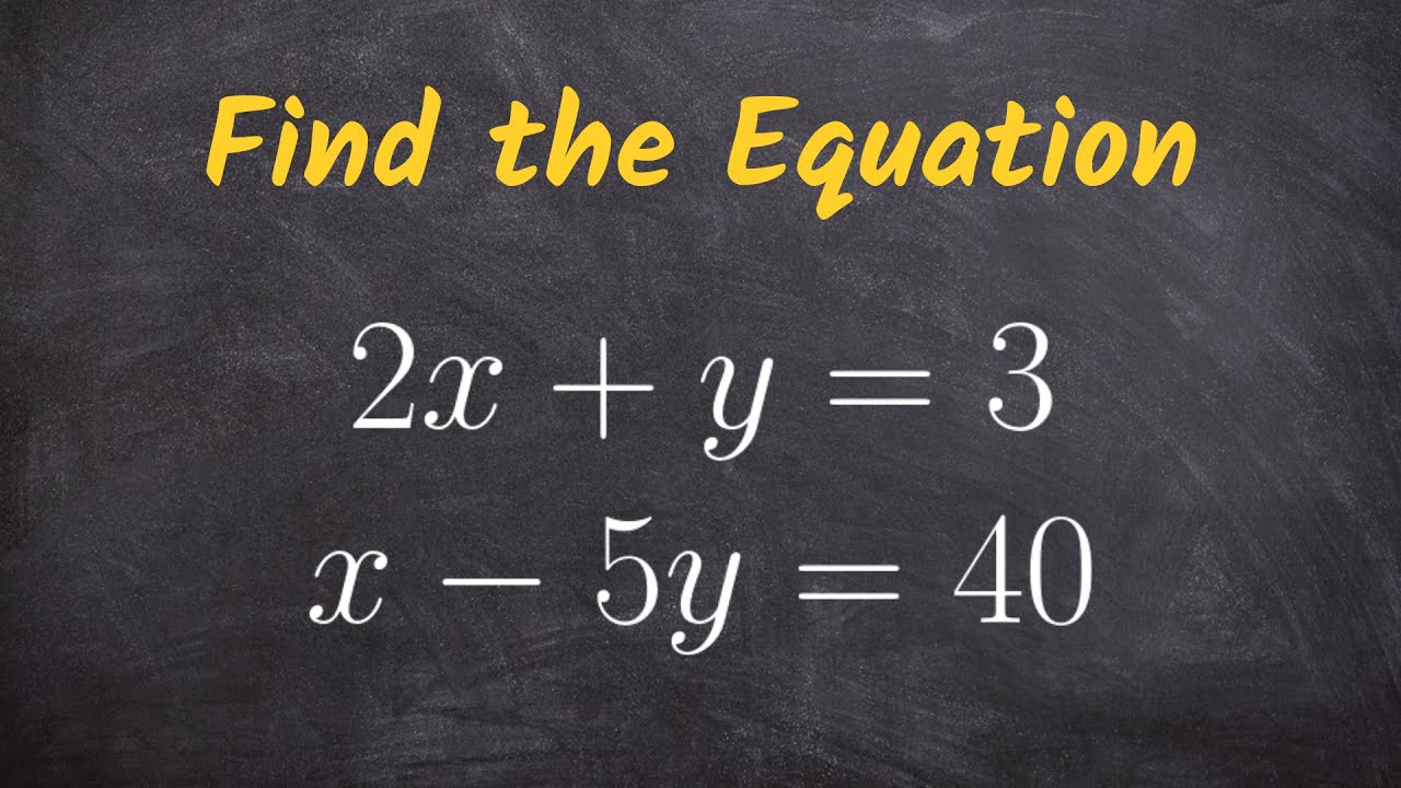 Find The Simultaneous Equation 2x y 3 X 5y 40 YouTube Find The Simultaneous Equation 2x y 3 X 5y 40 YouTube