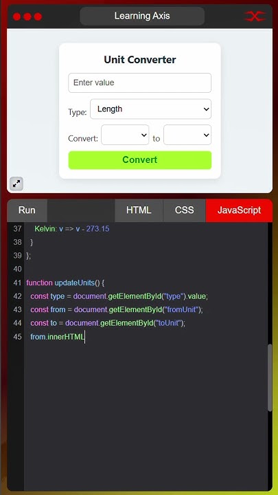 Unit Converter | HTML CSS JavaScript - YouTube