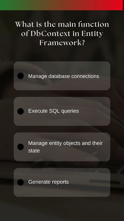 What is the Main Function of DbContext in Entity Framework #shorts #csharp - YouTube