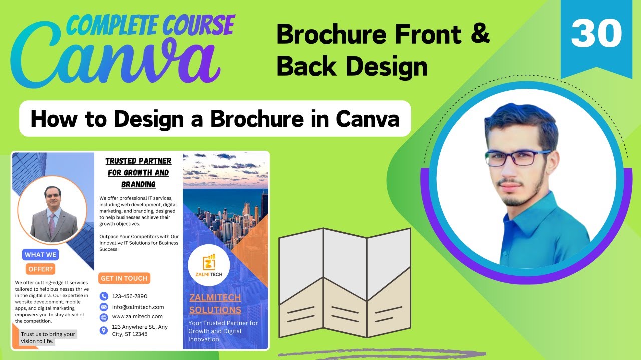 How to Design a Brochure in Canva | Canva Complete Course (Part - 30 ...