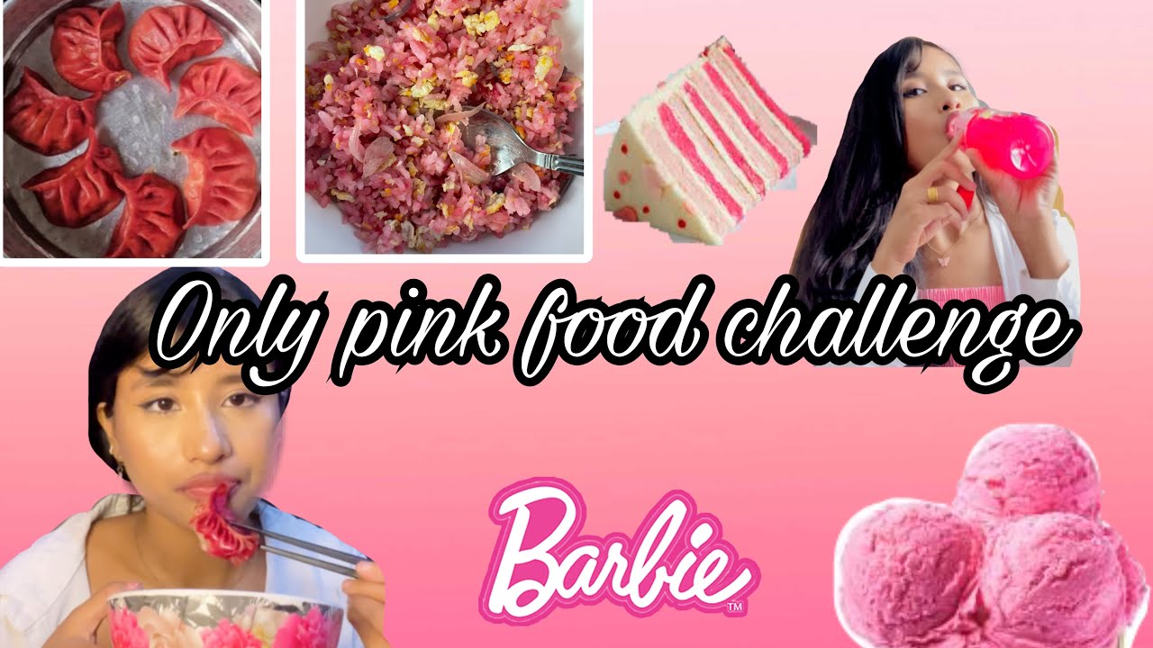 I ate only pink food || PINK FOOD CHALLENGE || - YouTube