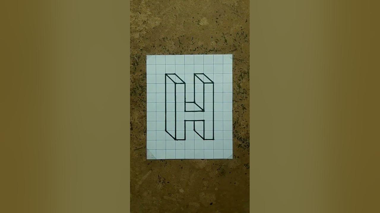 H letter 3D drawing | Easy H letter 3D drawing | 3D H letter drawing ...
