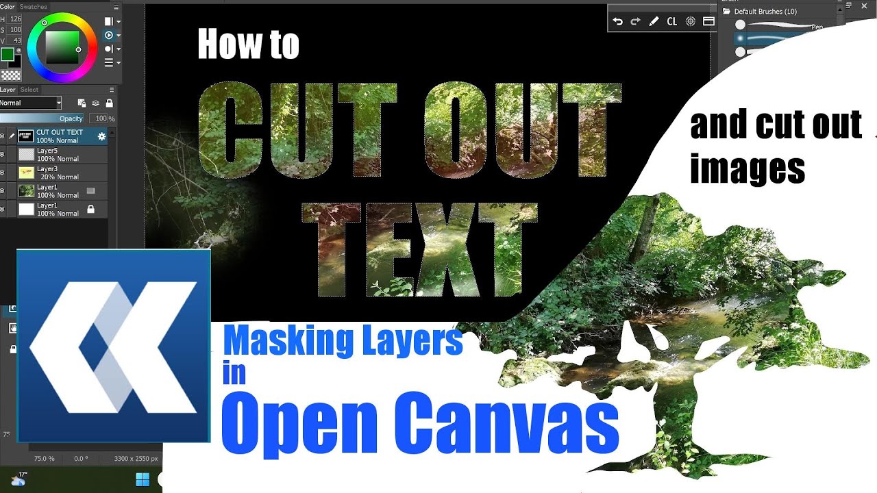How to cut out text and images in Open Canvas 7 | masking layers ...