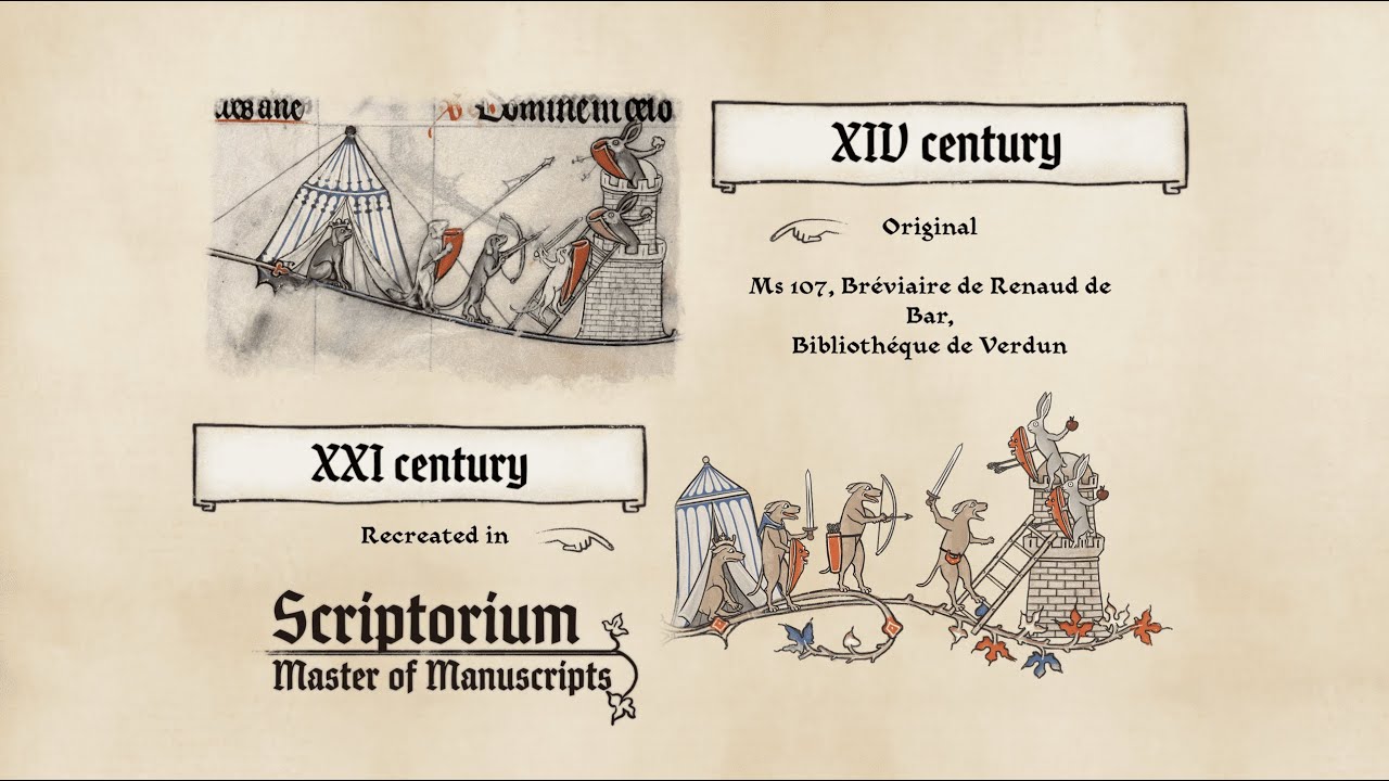 Real Manuscript Recreation in Scriptorium: Master of Manuscripts! - YouTube