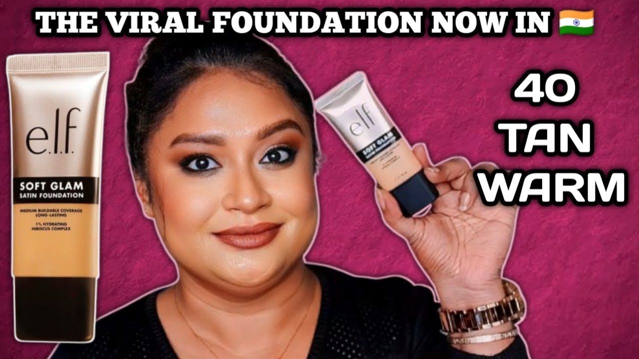 *NEW* ELF SOFT GLAM SATIN FOUNDATION| Review| Swatch| Dry Skin Wear ...