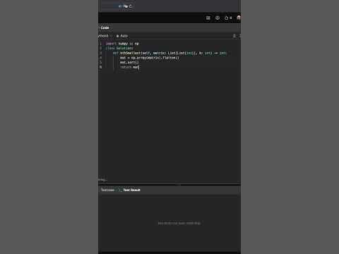 Leetcode #378: Kth Smallest Element in a Sorted Matrix #leetcode #leetcodepython #studycoding ...