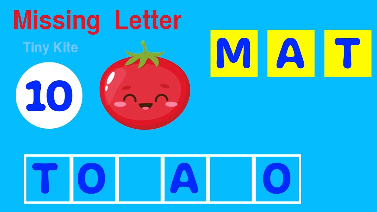 Missing letters of vegetables name | Tiny kite - YouTube
