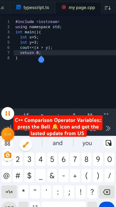 C++ Comparison Operator Variables #shorts #c++#comparison #operator #variables #cout #coding ...
