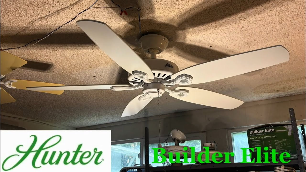 52” Hunter Builder Elite ceiling fan (full video) - YouTube
