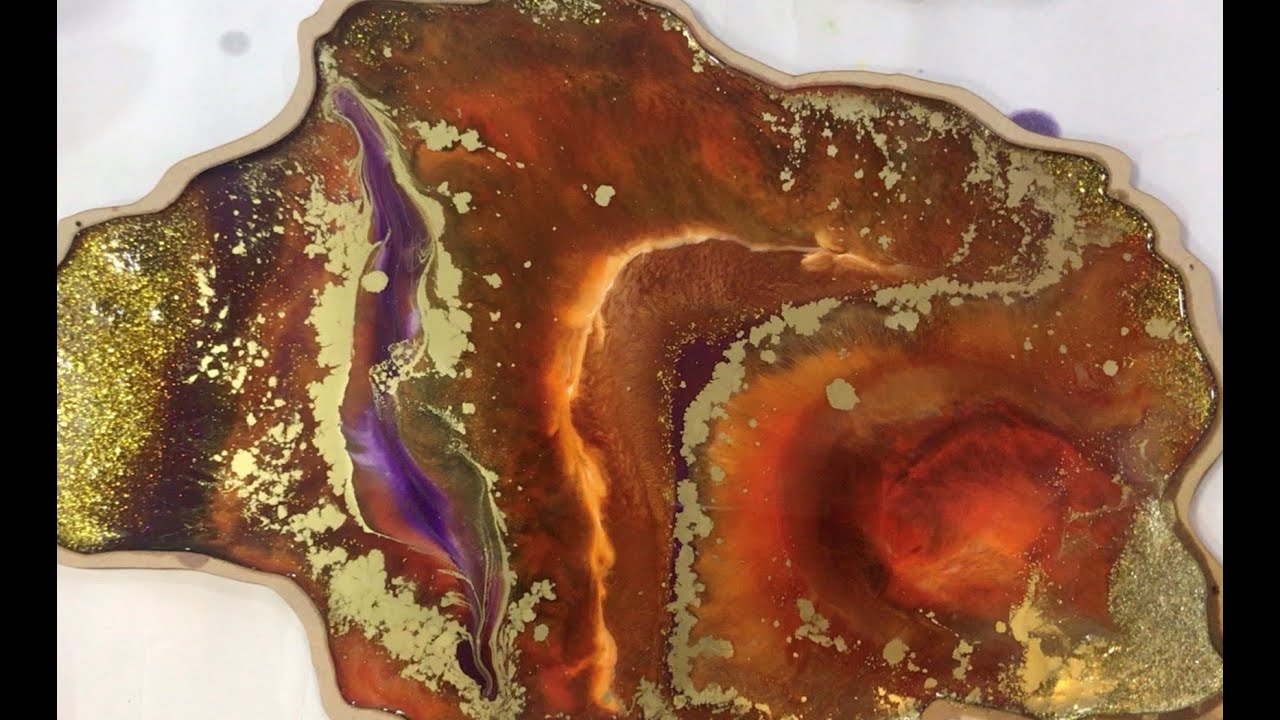 how to make lava theme resin tray - YouTube