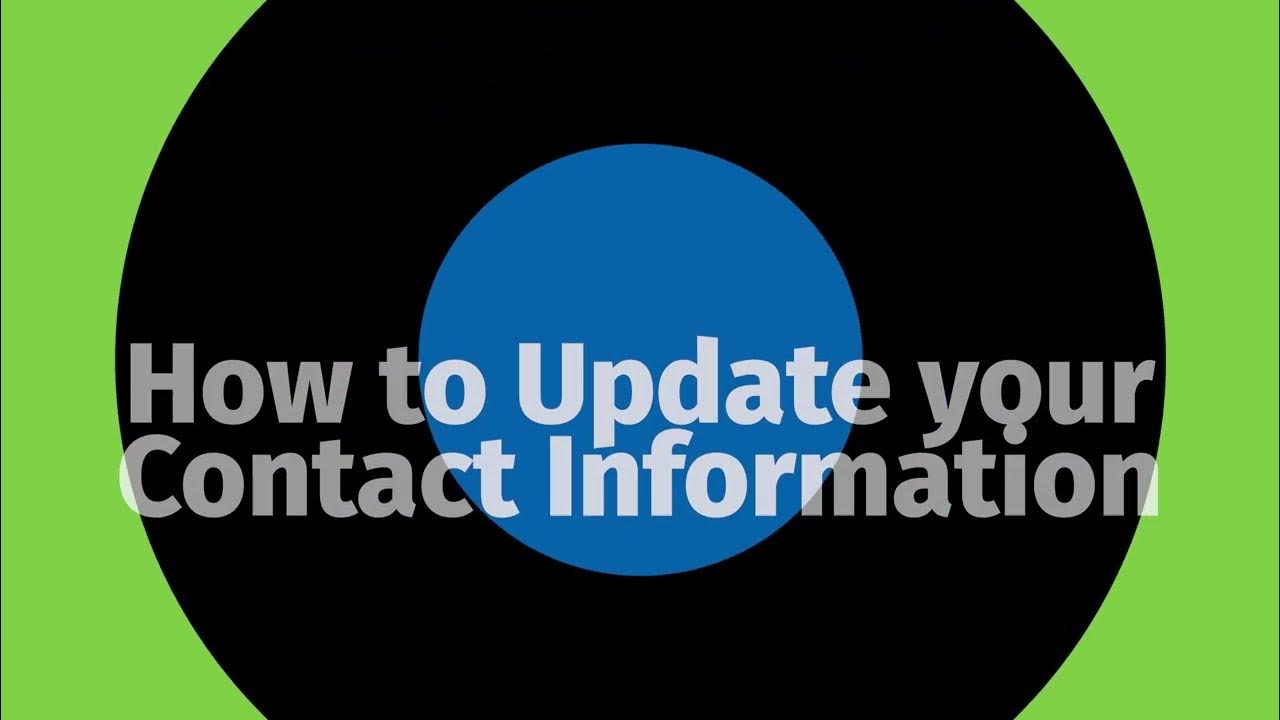 How to Update your Contact Information - YouTube