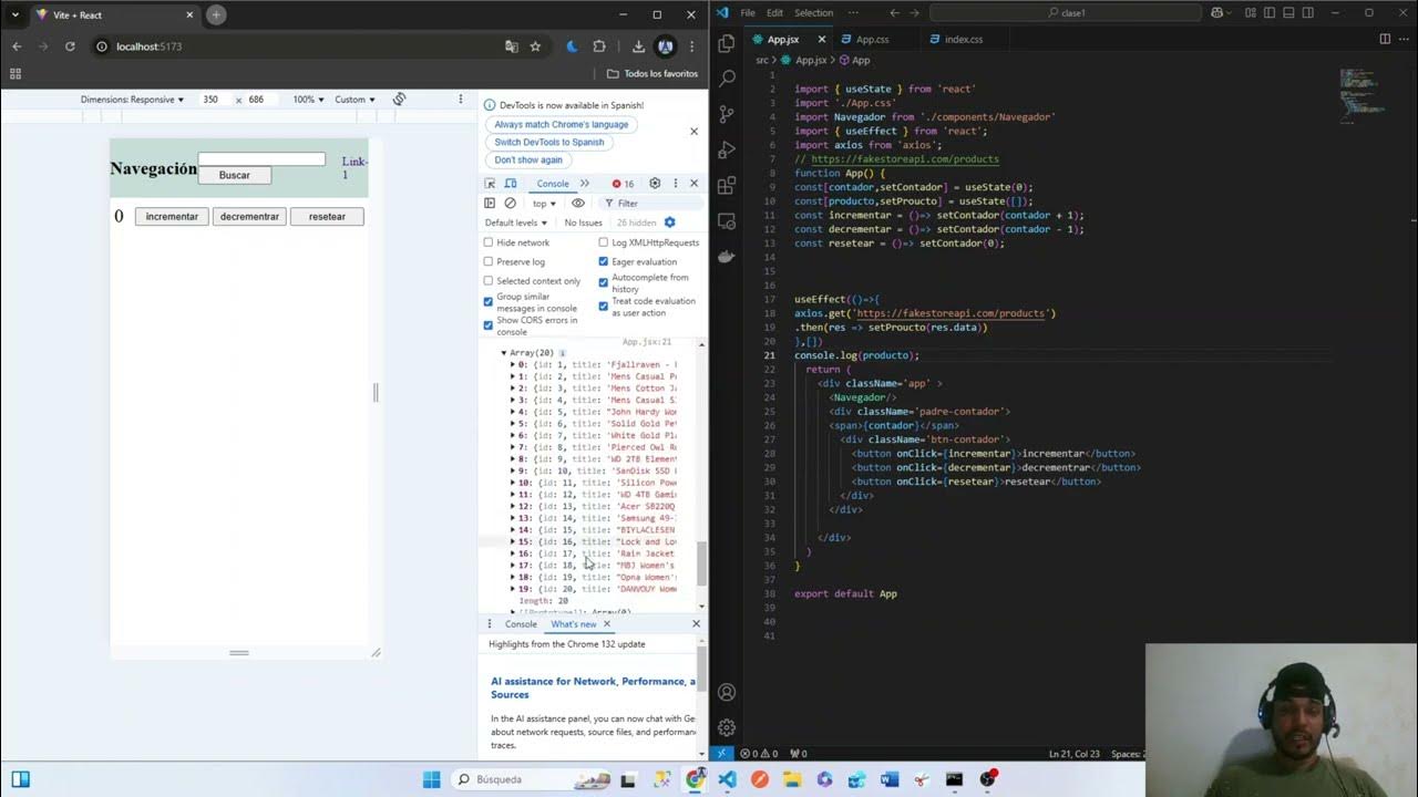 react js clase 2 hook useState, useEffect y peticiones http con axios - YouTube