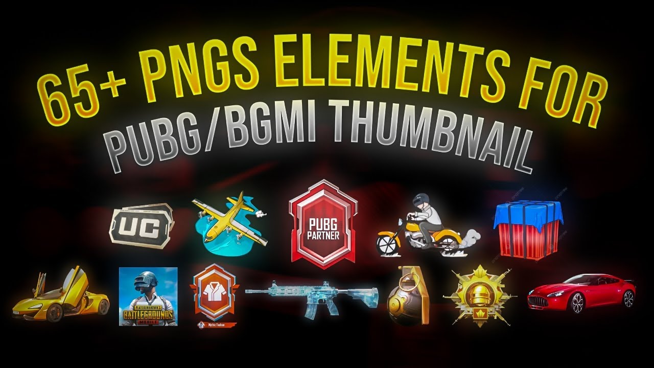 65+ Png Elements Pack For Pubg/Bgmi Thumbnails | Gaming Thumbnails GFX Pack 2024 - YouTube