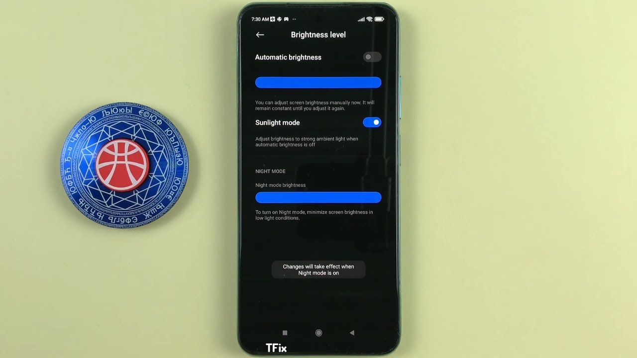 Sunlight mode, Screen brightness automatically increases and decreases ...