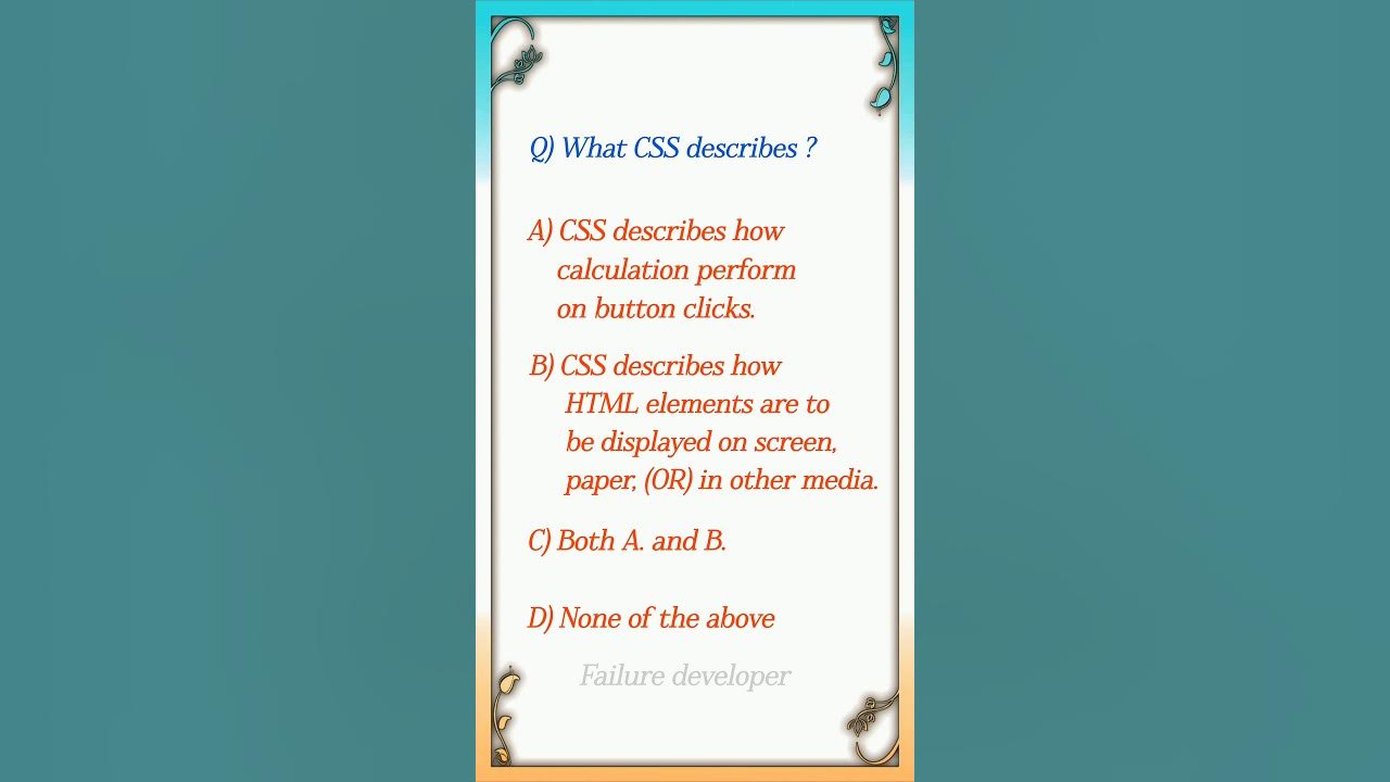 CSS || Web developer || Full stack developer || Backend developer ...