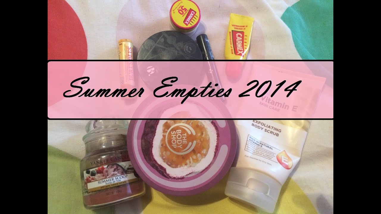 Summer Empties 2014 || Rhis BigLife - YouTube