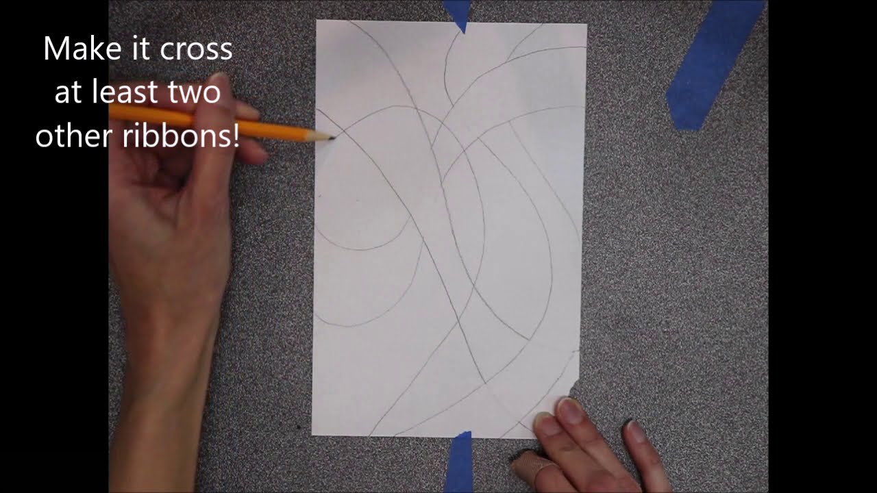 3D Ribbon Illusion feat. Hatching, Cross-Hatching, Scumbling, and ...